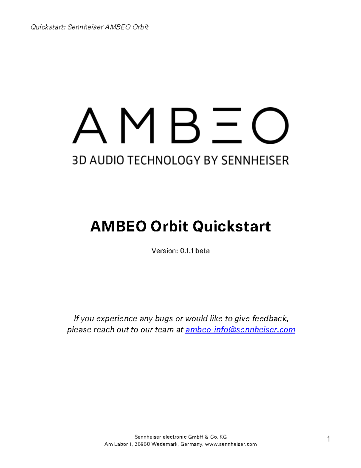 Ambeo Orbit Quickstart - Produccion musical - Studocu