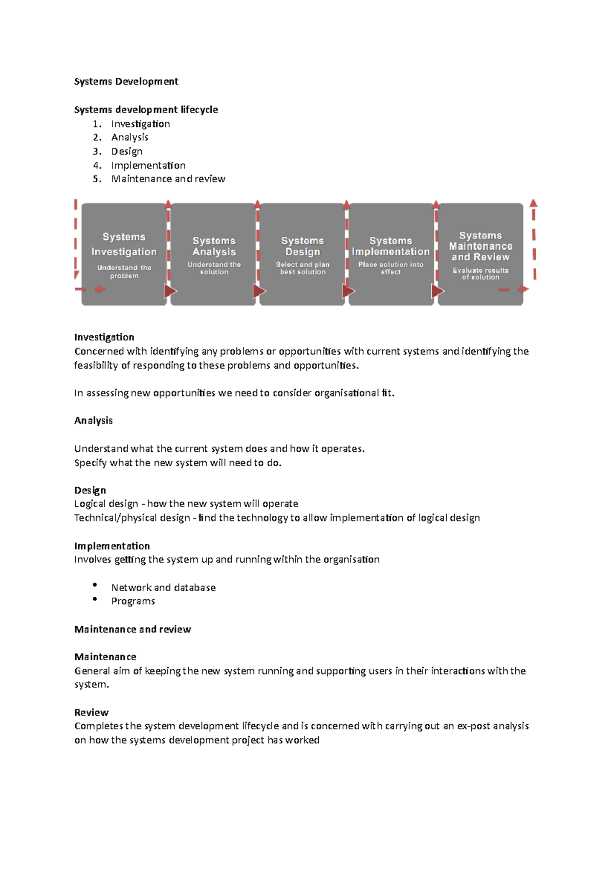 Week 9 lecture notes - Systems Development Systems development ...