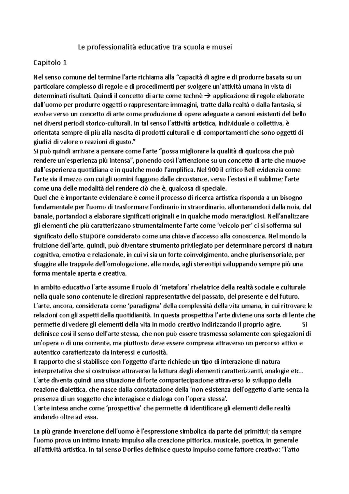 Le professionalità educative tra scuola e musei - Quindi il concetto di ...