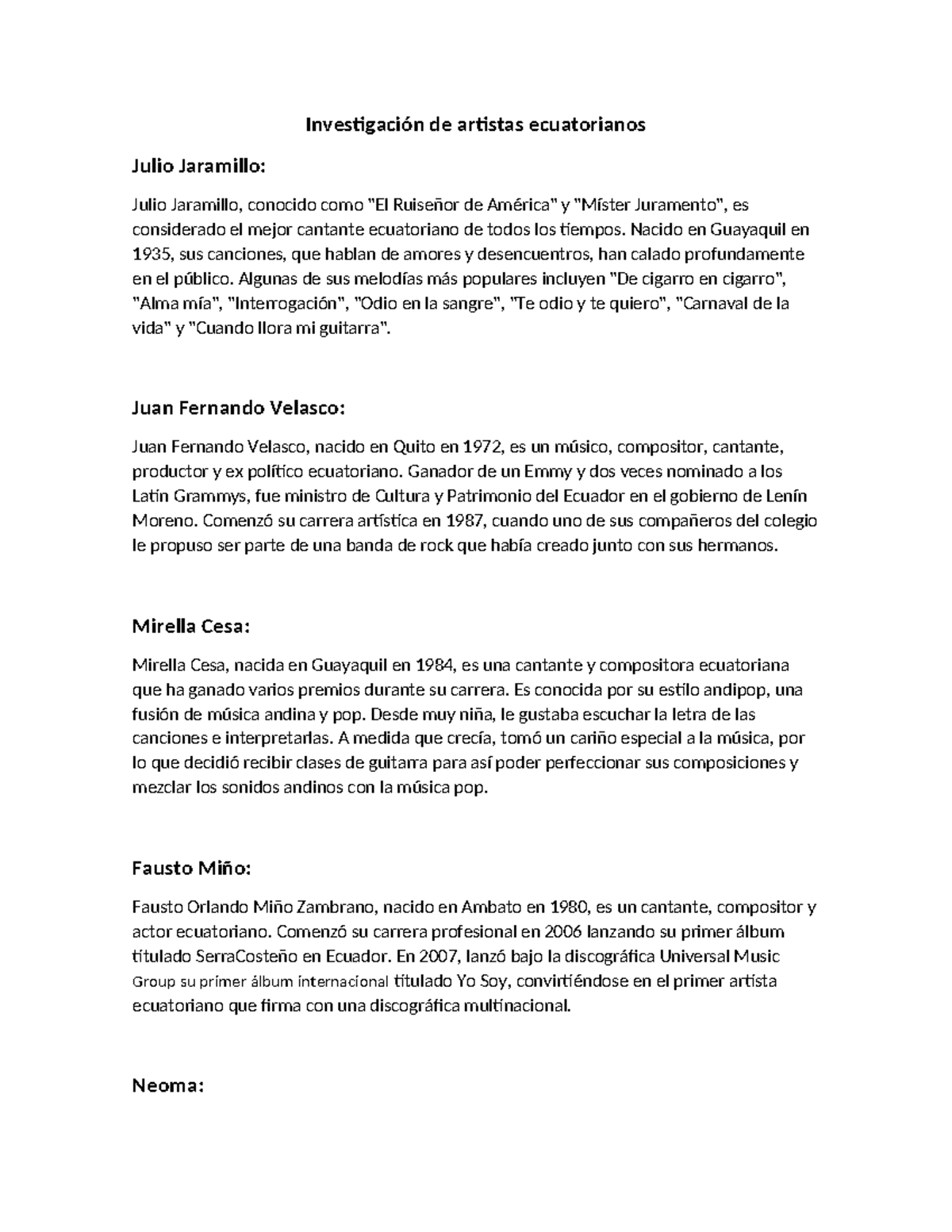 Investigación de artistas ecuatorianos-1 - Investigación de artistas ...