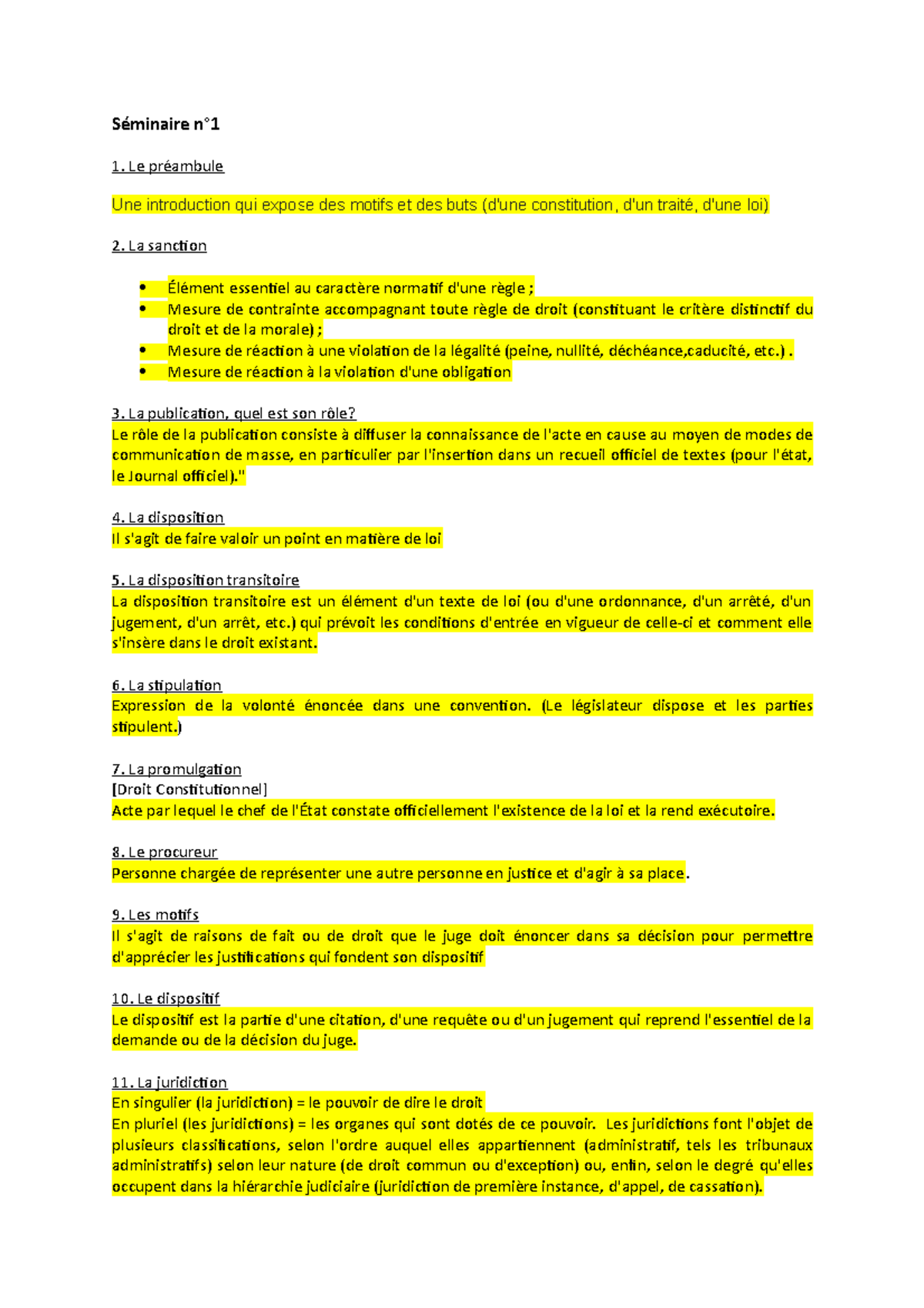 Oral - Preparation pour l'orale - Séminaire n° Le préambule Une ...