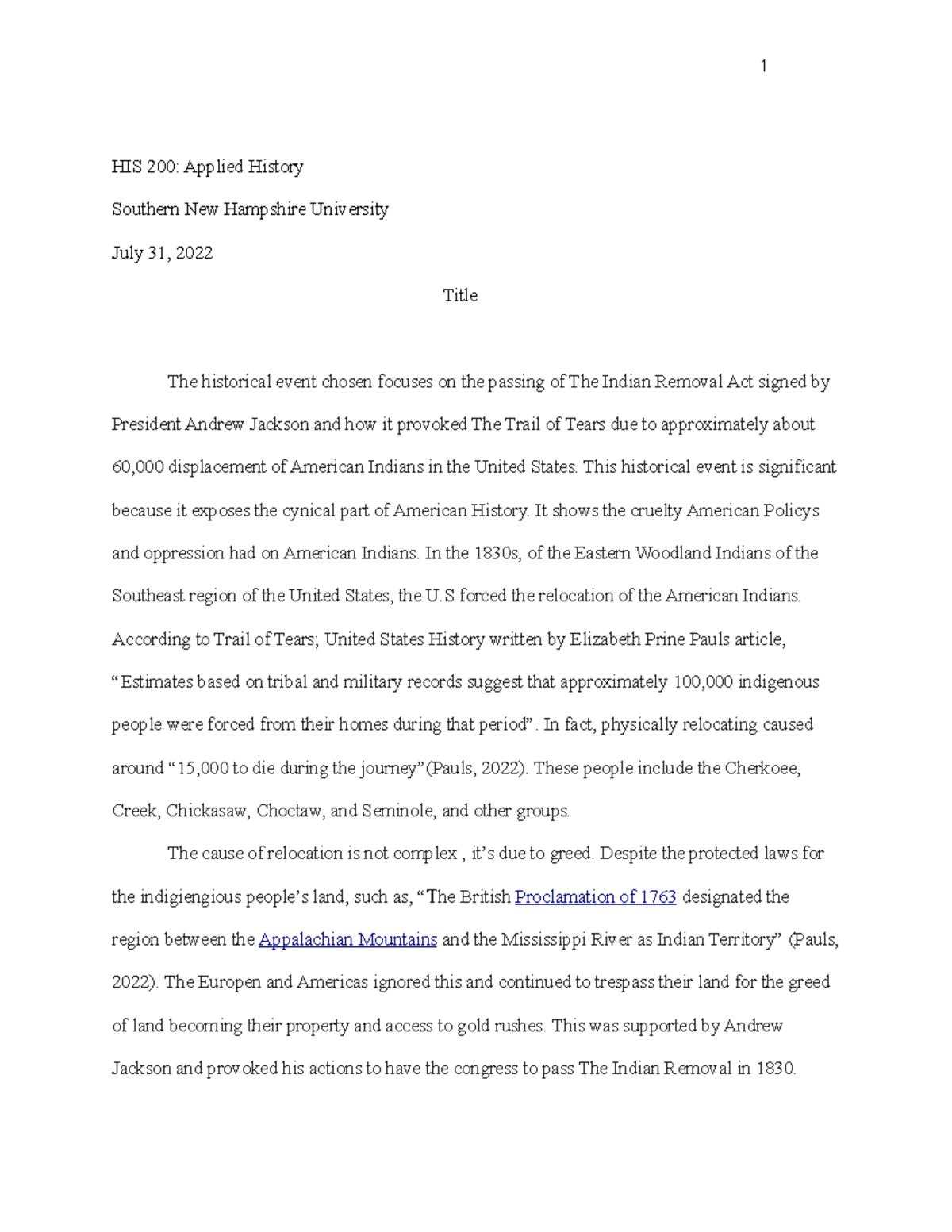 5-3 Historical Analysis Essay Progress Check 1 - 1 HIS 200: Applied ...