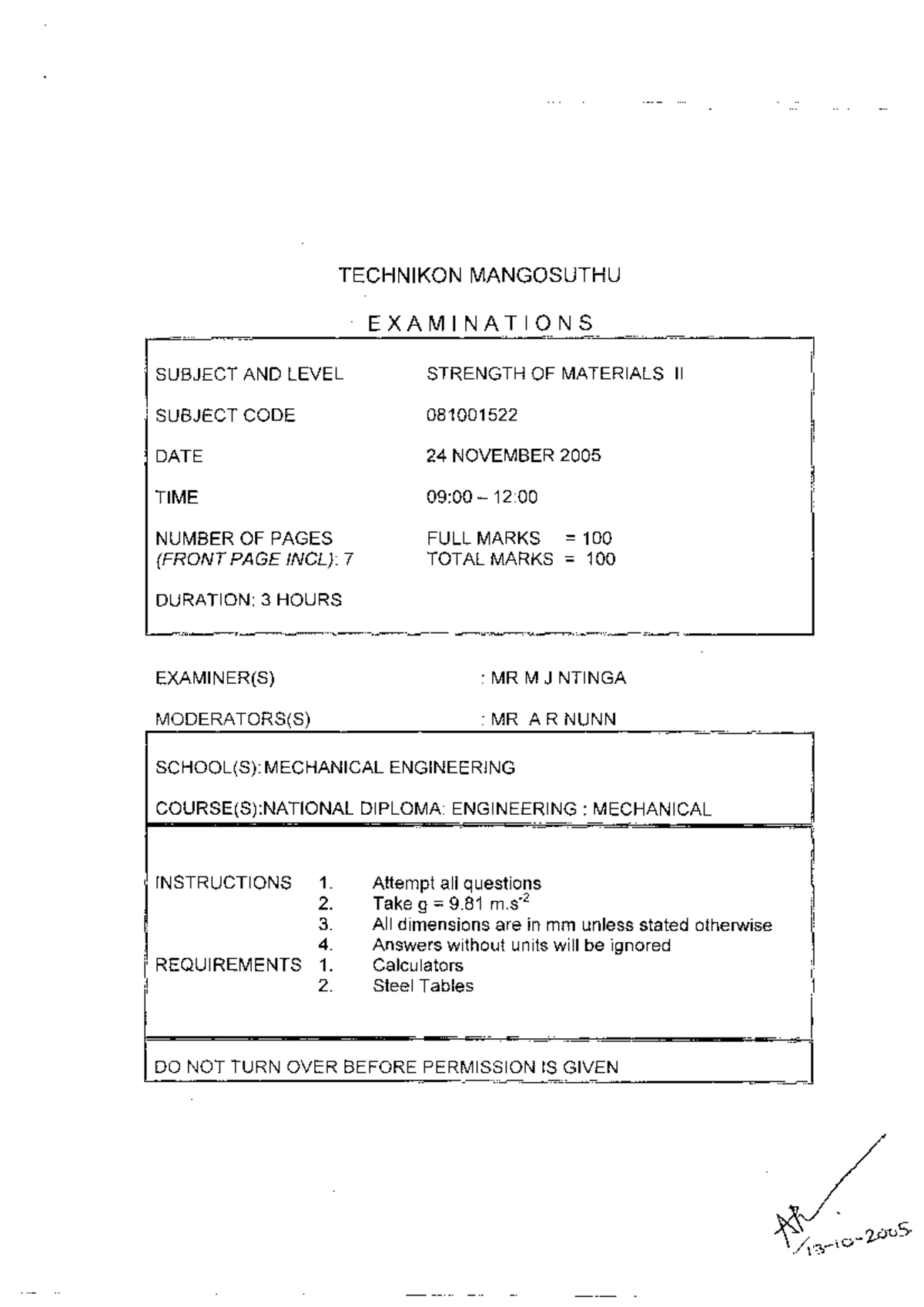 Strength of Materials II - MEENEC - MUT - Studocu