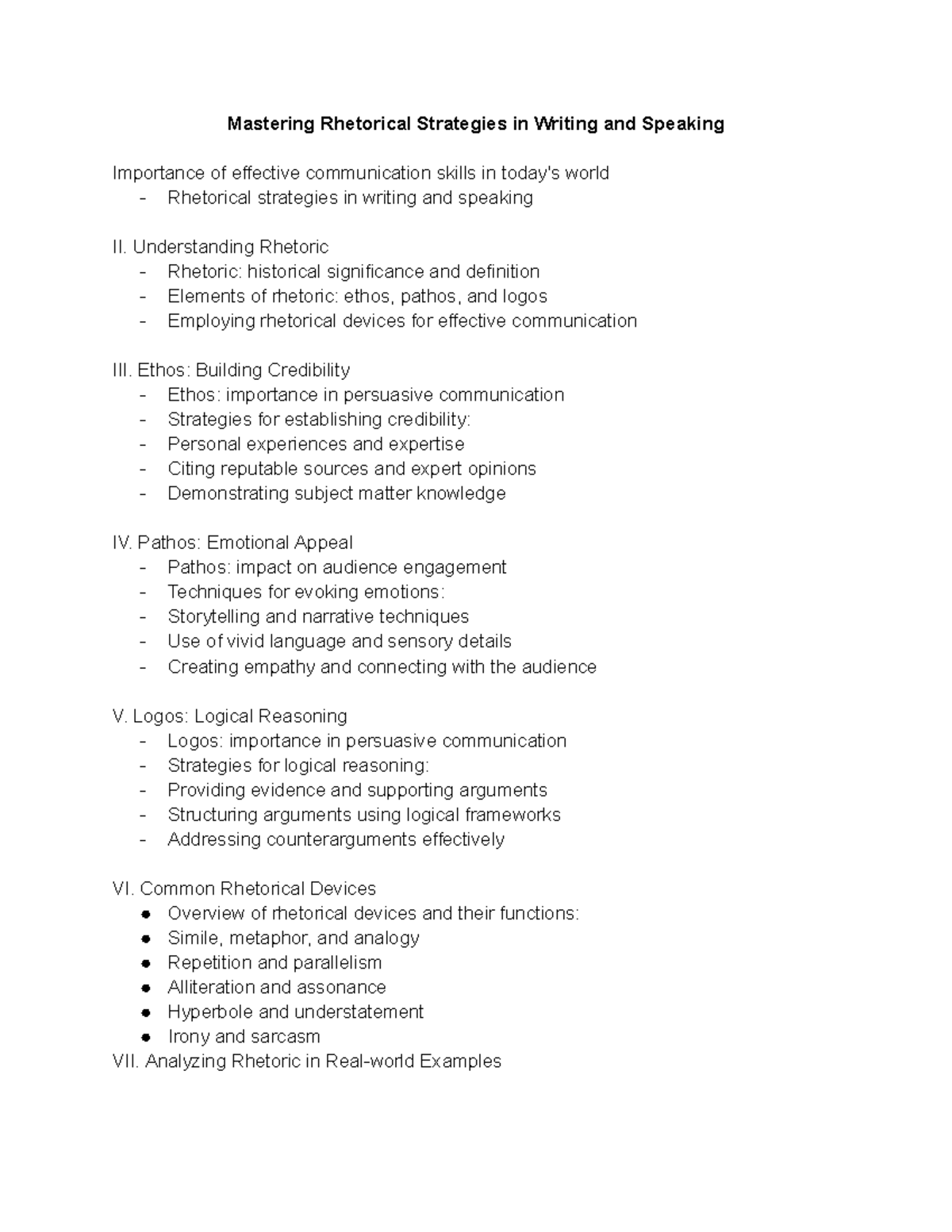 AP Lang lecture notes - Mastering Rhetorical Strategies in Writing and ...