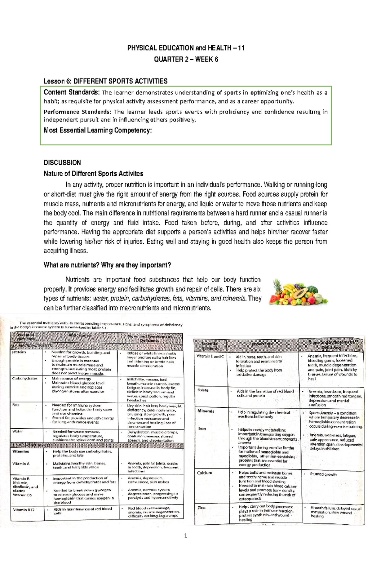 PE WEEK 5 CLASSRECORD JHKGIO - Secondary Education - Studocu