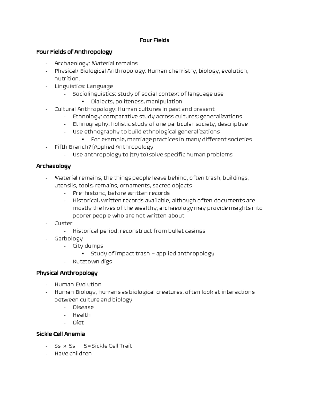 ANT 10- FOUR Fields - Lecture notes 1 - Four Fields Four Fields of ...