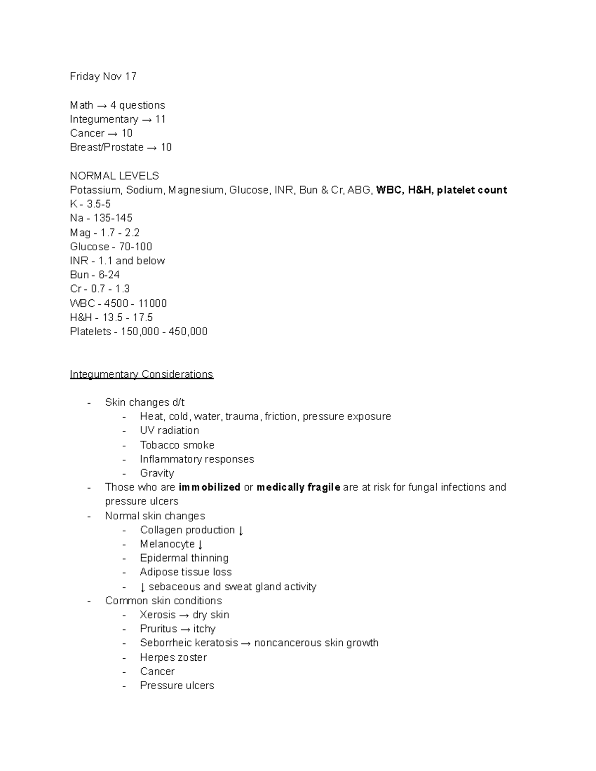 AH Exam 4 - review of power points from lecture with emphasized ...