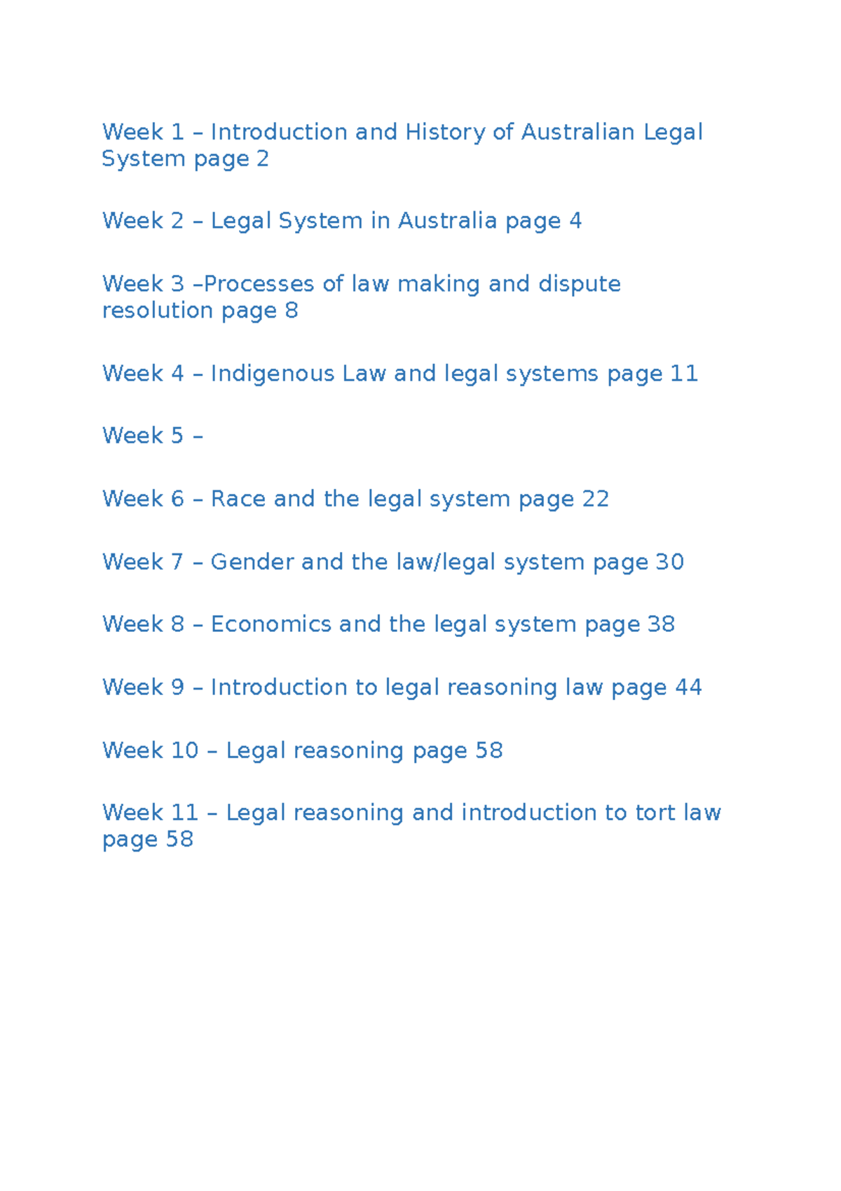 Australian Legal System in Context lecture notes - Week 1 ...