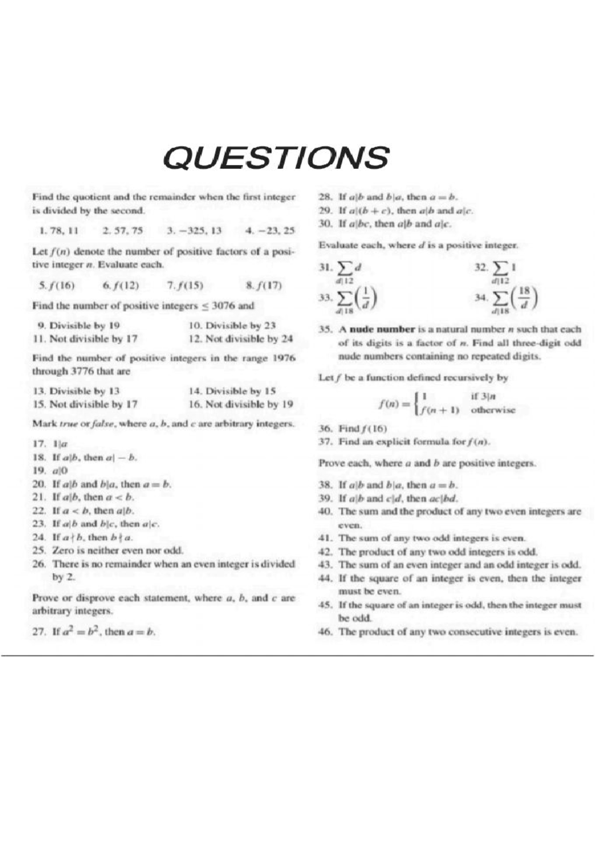 Division algorithm - Best questions for exam preperation - Bsc maths ...