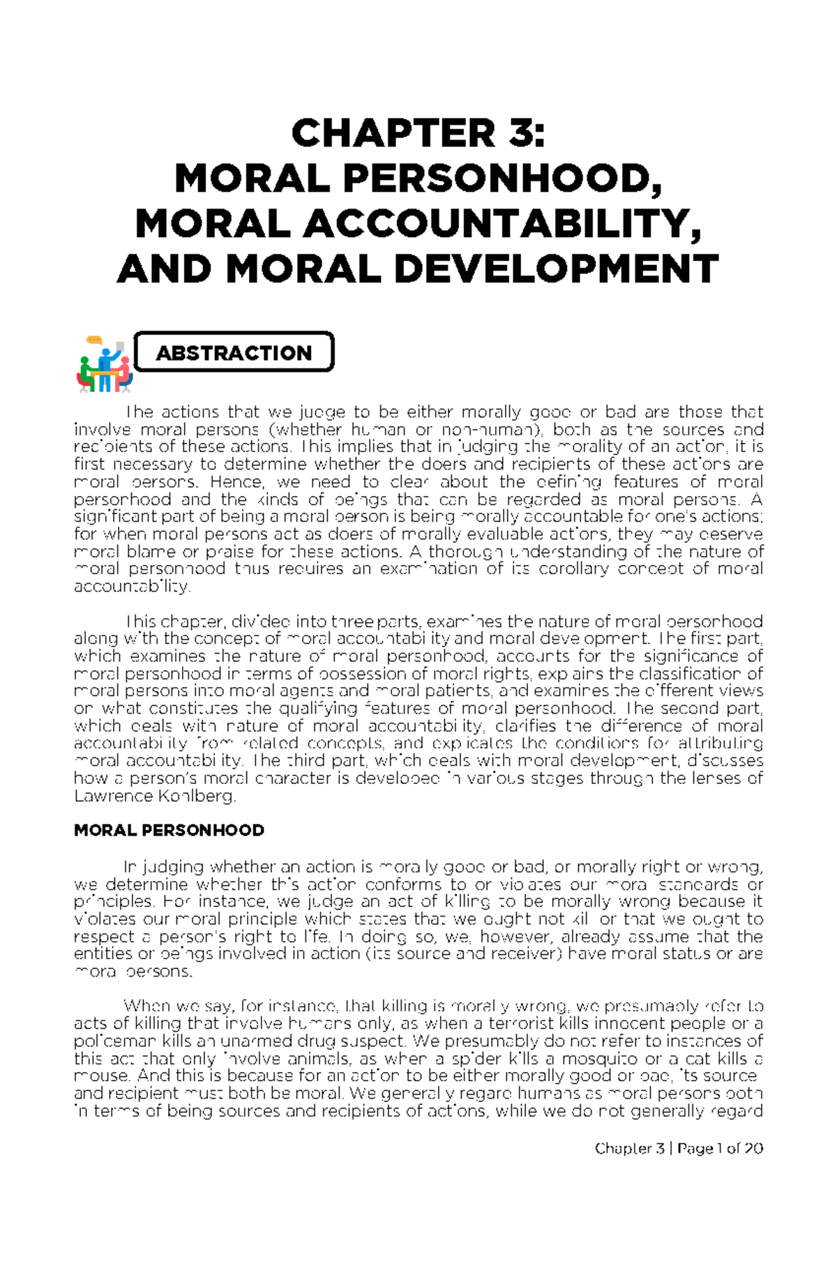 Chapter 3 Moral Personhood, Moral Accountability and Moral Development ...