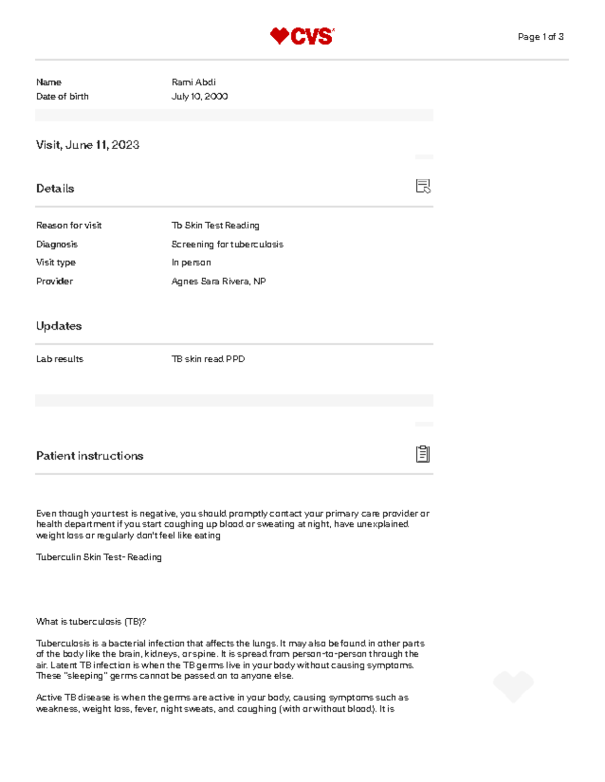 After-visit-summary - Nice educational content - Name Rami Abdi Date of ...