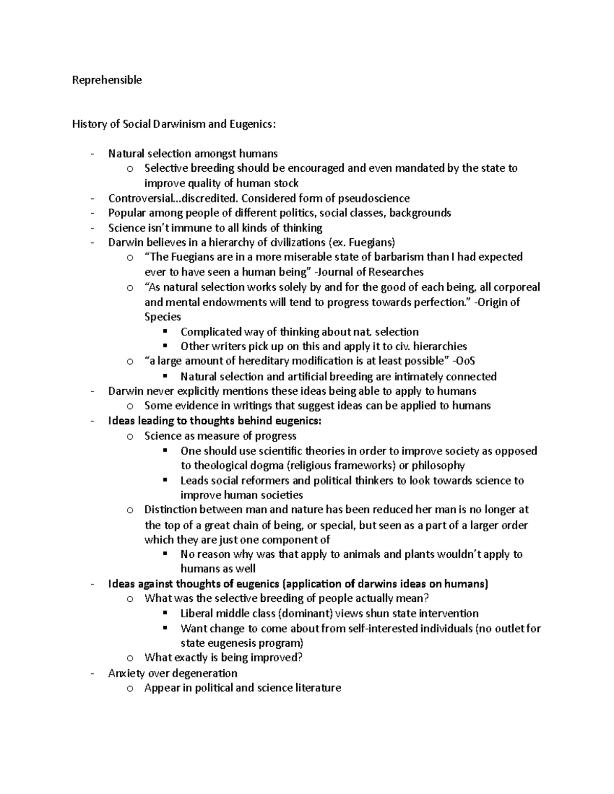 Eugenics Notes - Reprehensible History of Social Darwinism and Eugenics ...