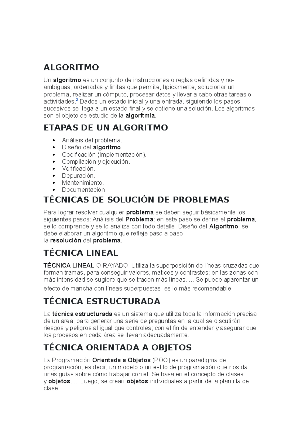 Algoritmo - trabajo - ALGORITMO Un algoritmo es un conjunto de ...