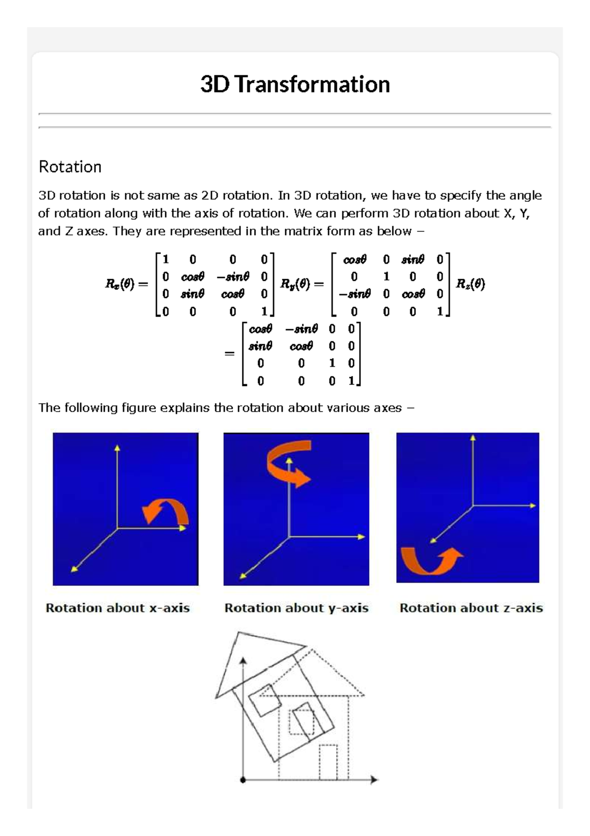 Tranformation basics - 3D Transformation Rotation 3D rotation is not ...