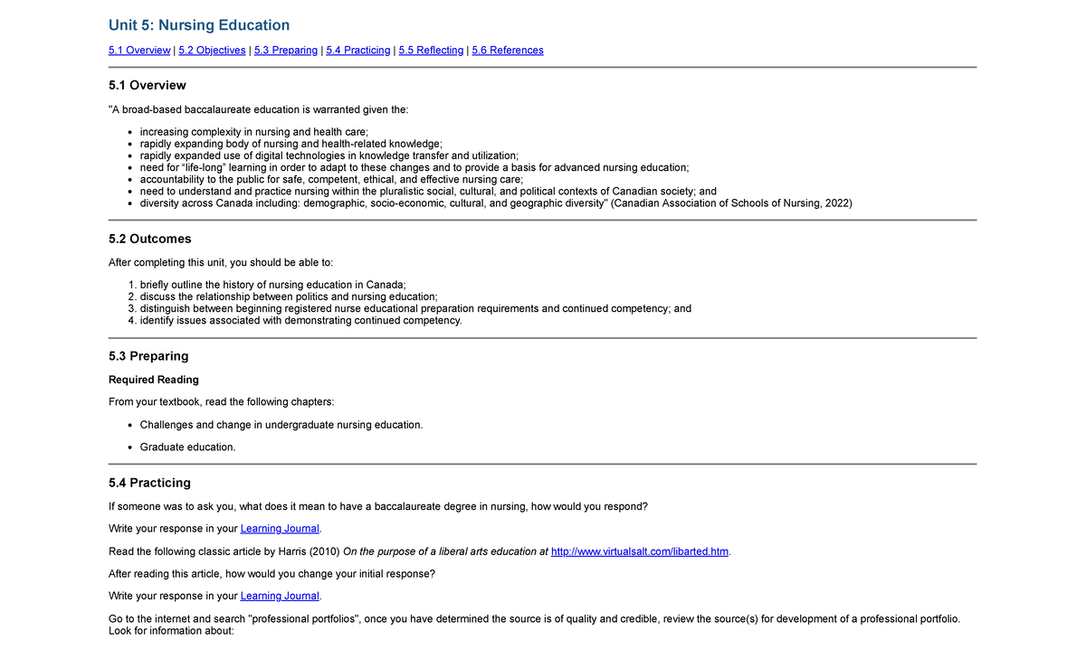 Unit 5 Nursing Education - Unit 5: Nursing Education 5 Overview | 5 ...