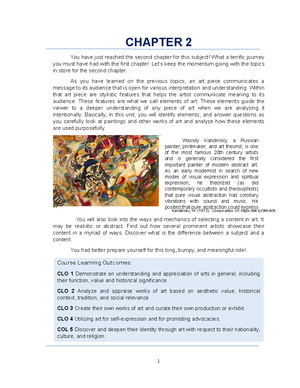 Art Appreciation Chapter 1 - CHAPTER 1 In this module, you shall be able to have a basic - Studocu