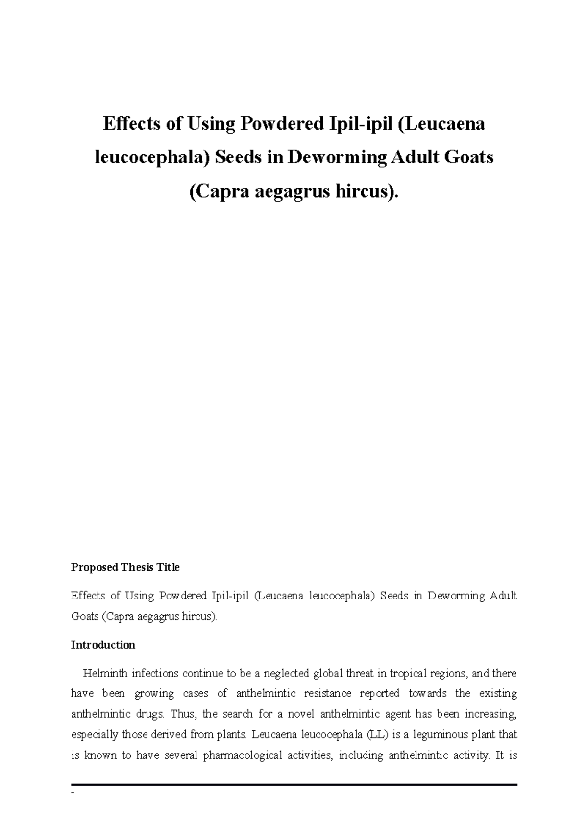 Agriculture and its importance - Effects of Using Powdered Ipil-ipil ...