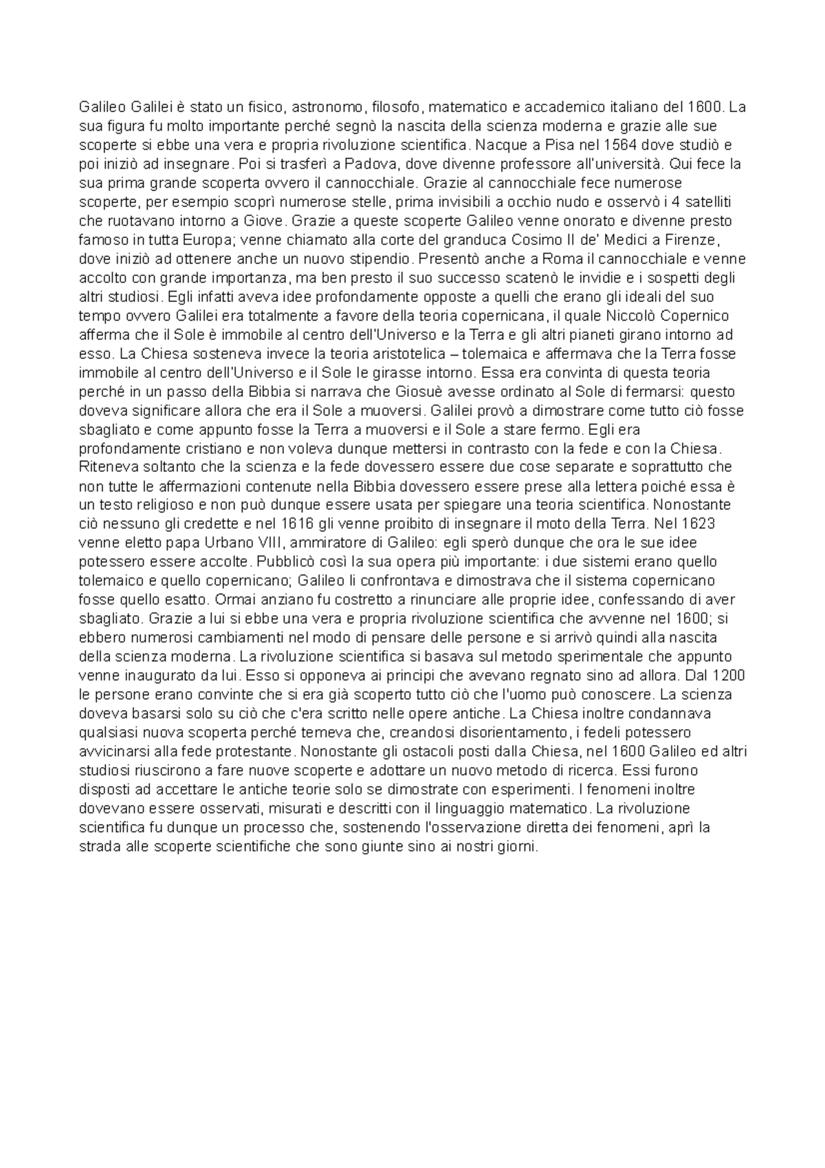 Galileo Galilei è stato un fisico - Galileo Galilei è stato un fisico ...