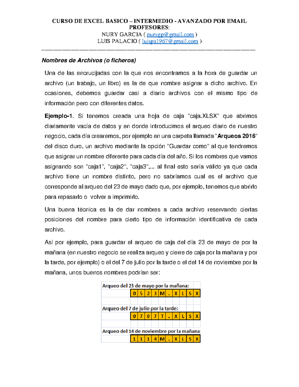 Clase 13 Excel Basico - Intermedio - Avanzado - Nombres de Archivos o ...
