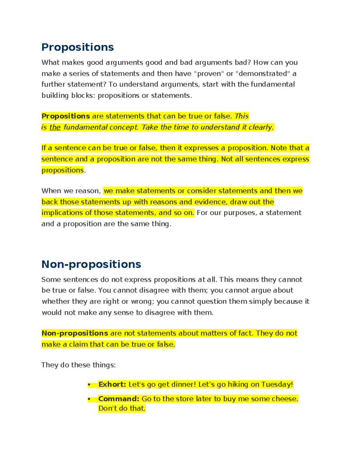 Notes 4 - Propositions What makes good arguments good and bad arguments ...