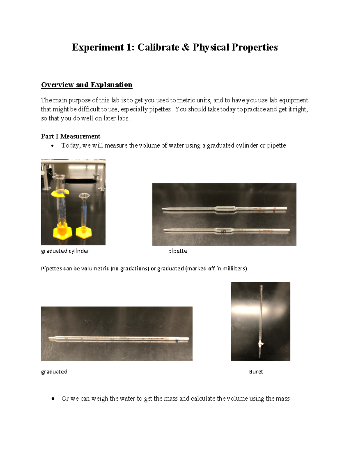 Experiment 1- Calibrate & Physical Properties - WORLD OF CHEM ...