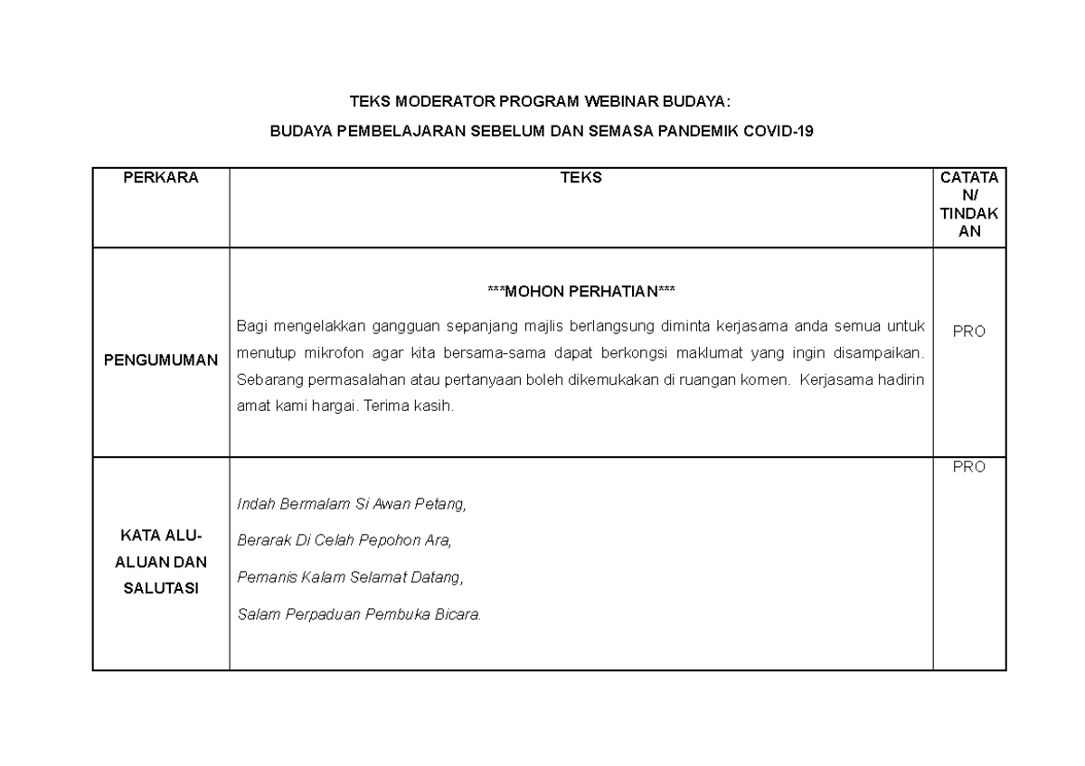 TEKS Webinar Budaya Updated - TEKS MODERATOR PROGRAM WEBINAR BUDAYA ...