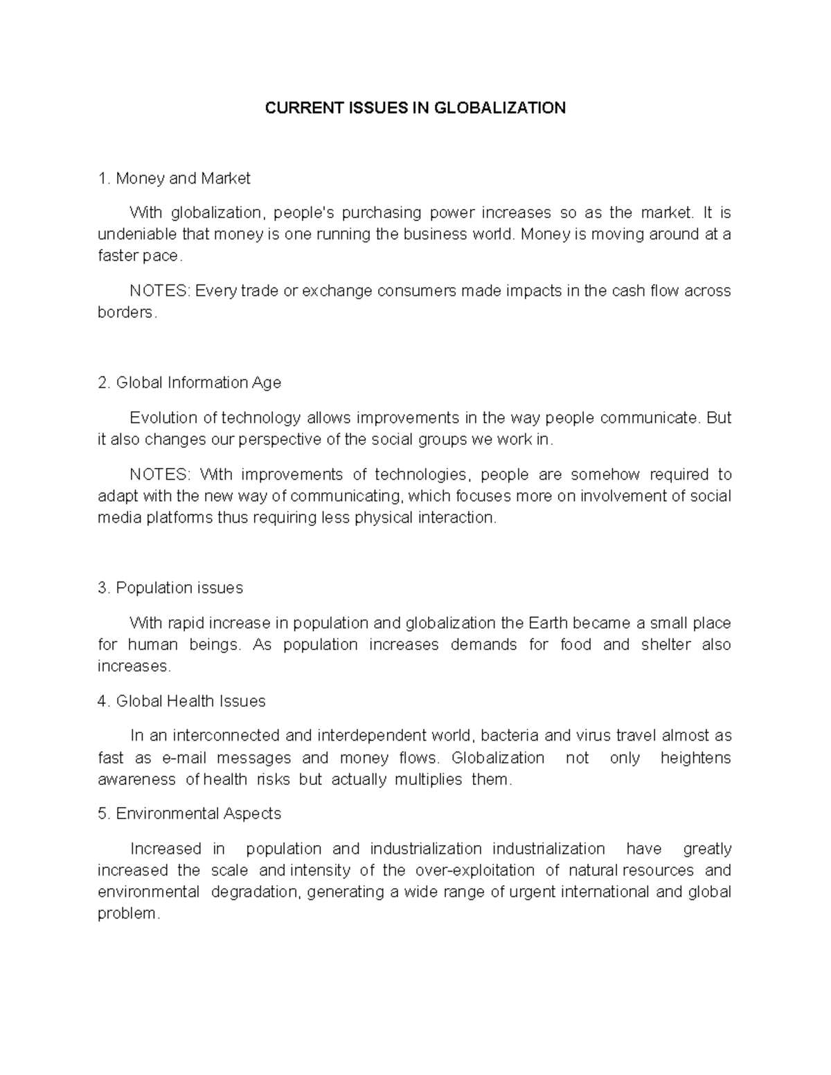 GE10- Current Issues IN Globalization - Gender And Society - Studocu