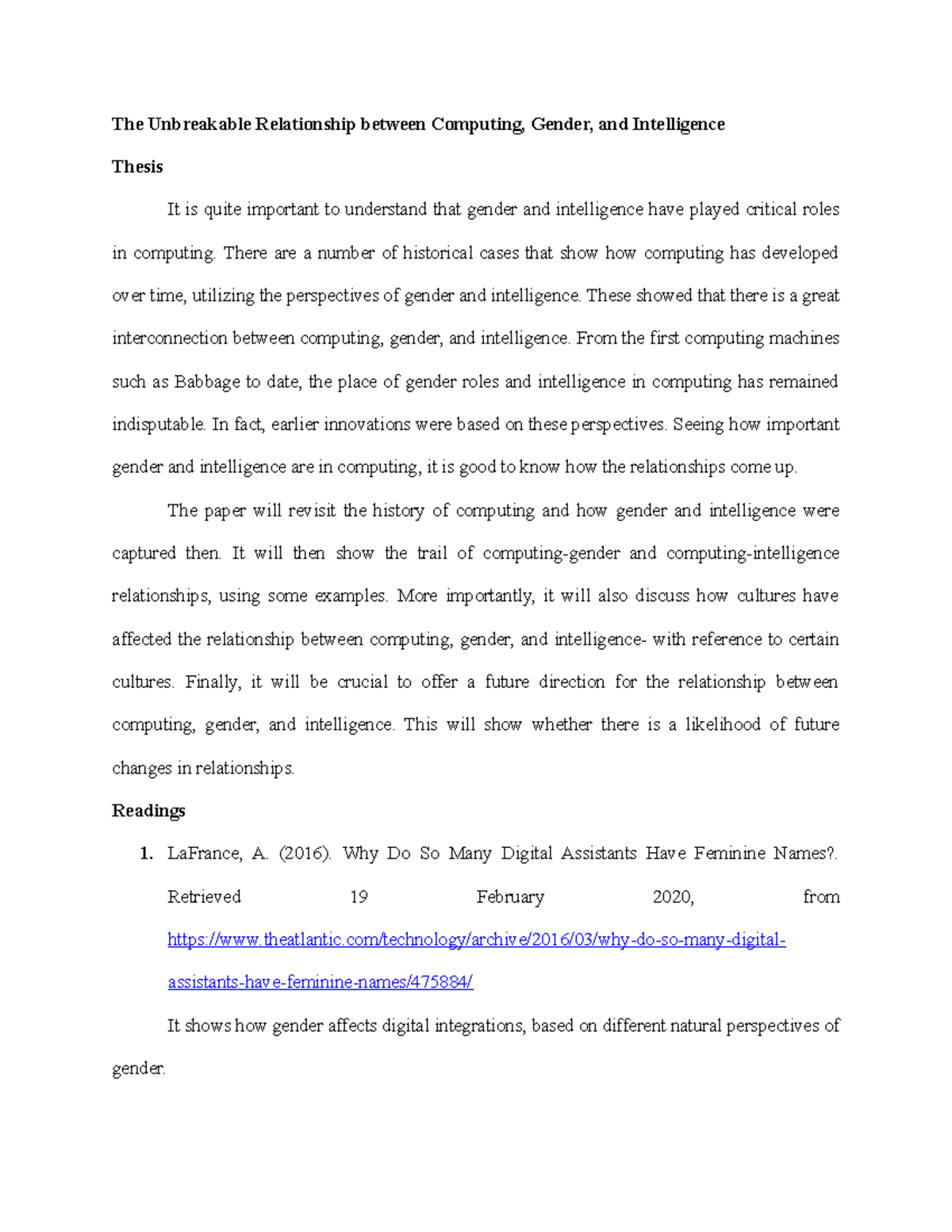 It is quite important to understand that gender and intelligence have ...