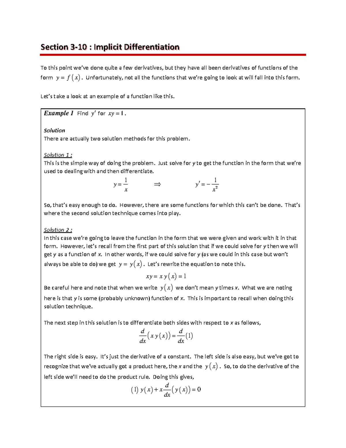 Calc I Implicit Diff - statistics and information technology - Studocu