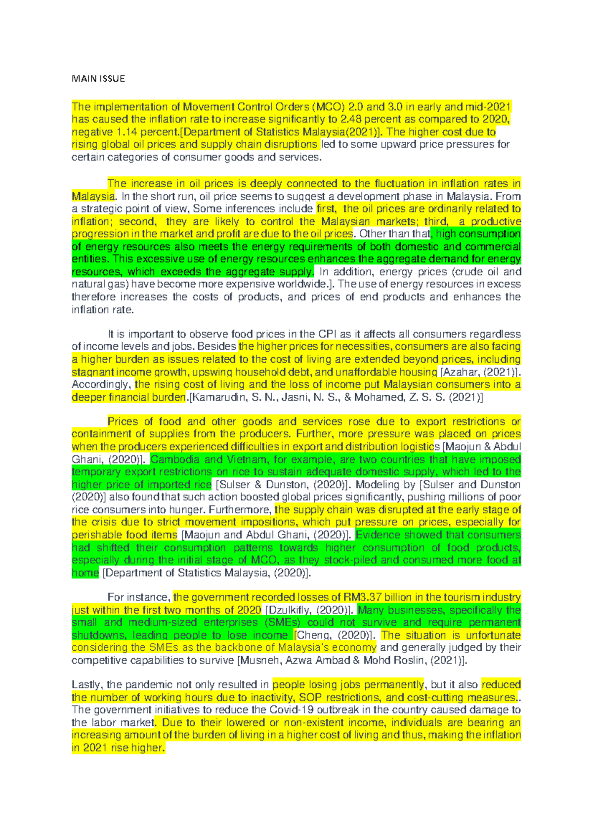 ECO Checker - MAIN ISSUE The implementation of Movement Control Orders ...
