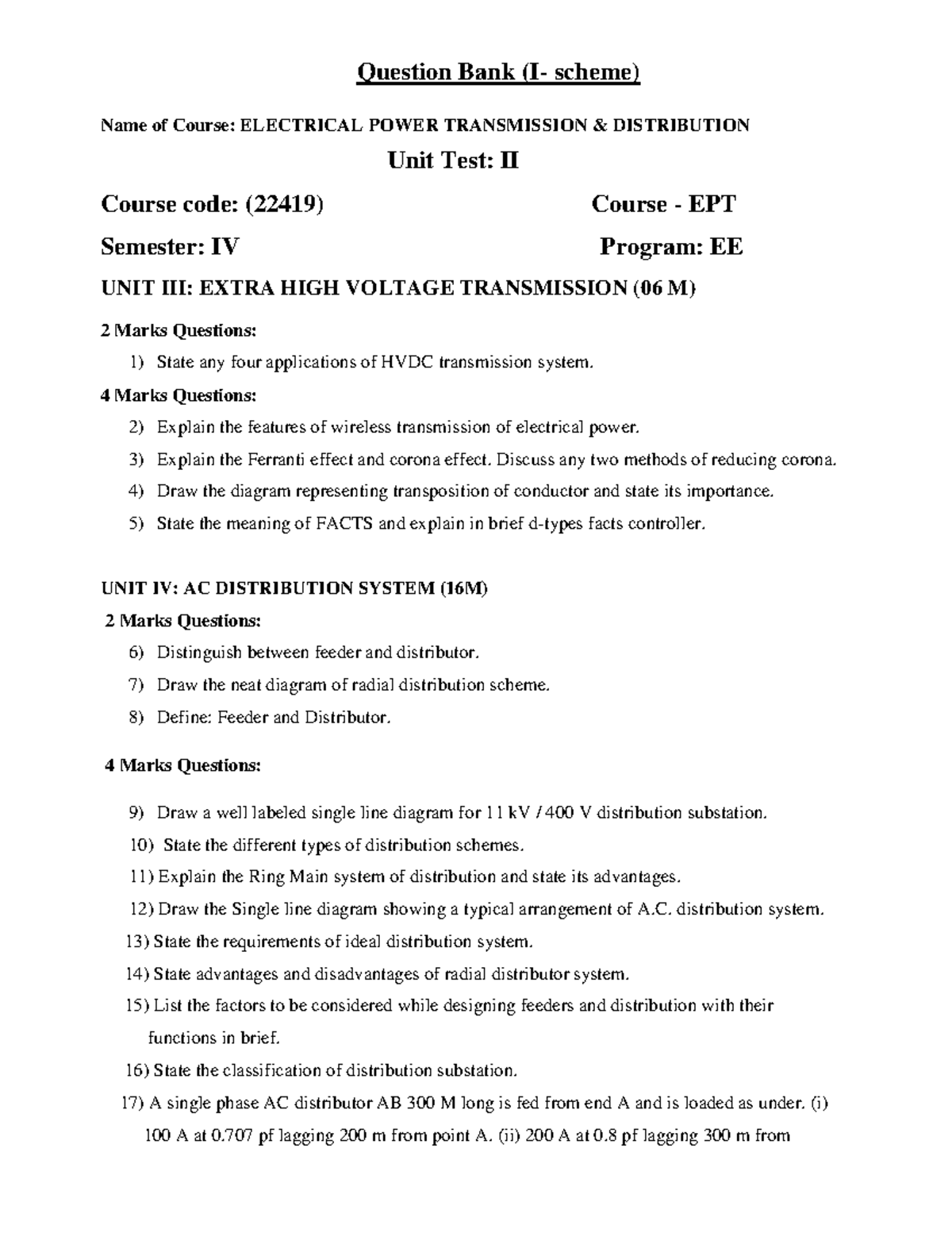 Question BANK PART2 - practice work - Question Bank (I- scheme) Name of ...