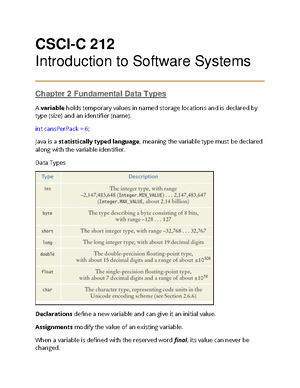 Chapter 1 Introduction - CSCI-C 212 Introduction to Software Systems ...