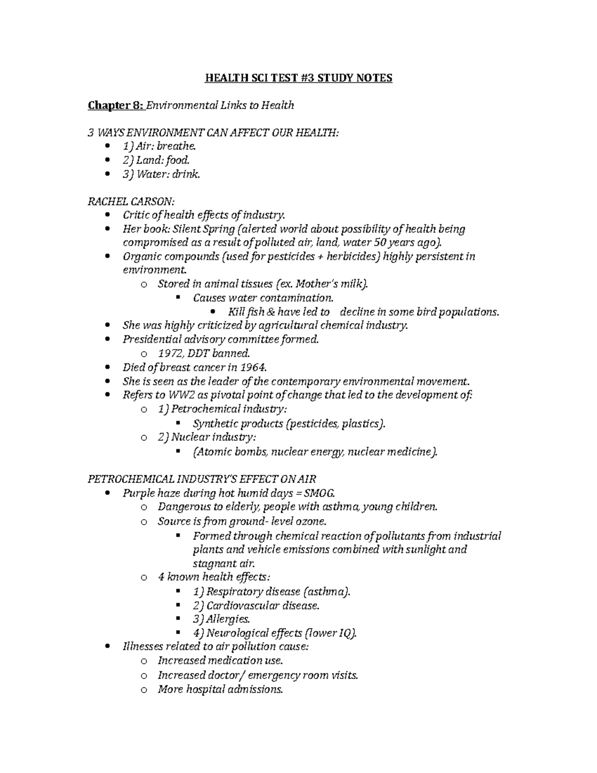 Health - Sci - Test - 3 - Study - Notes - HEALTH SCI TEST #3 STUDY ...