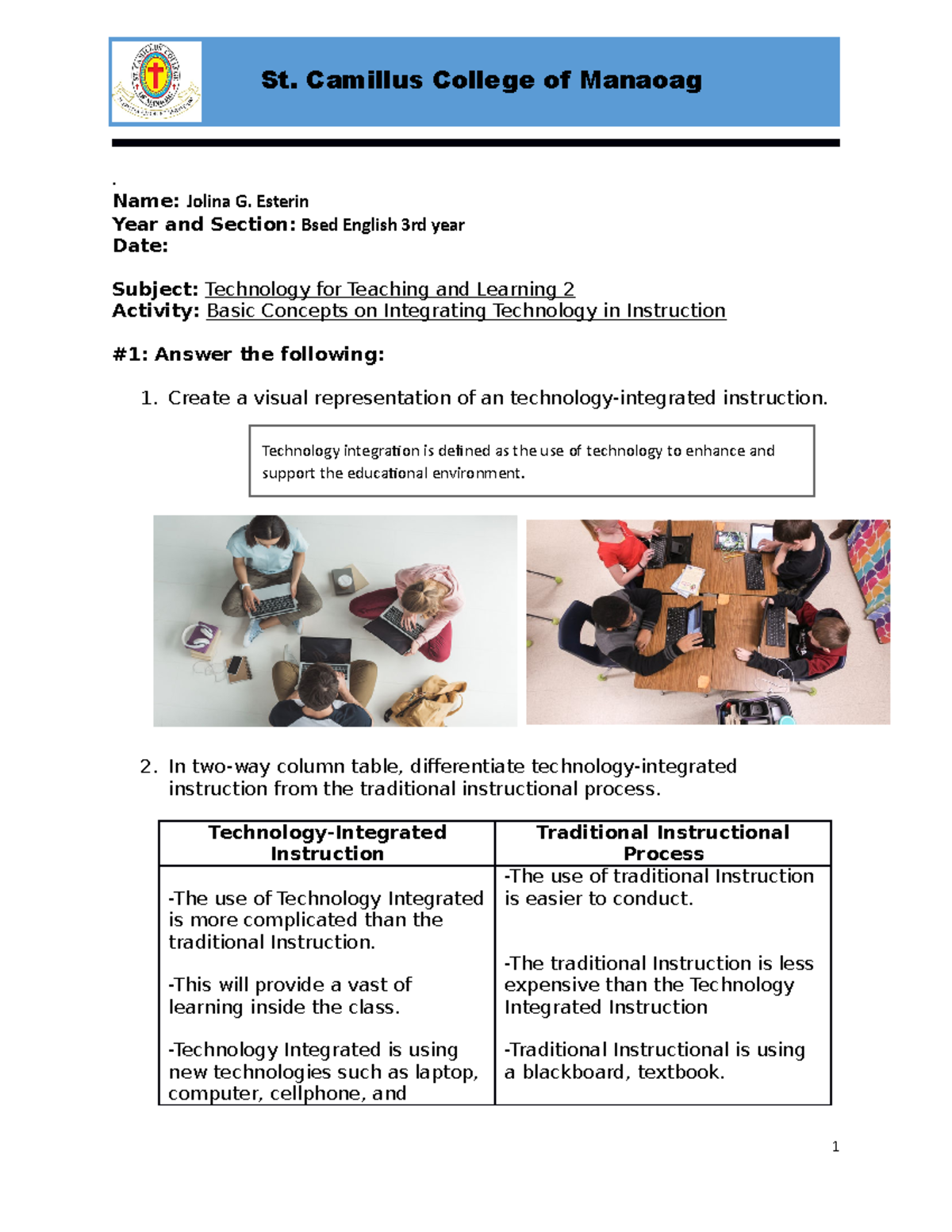 [Template] A1.Basic Concepts on Integrating Technology in Instruction ...