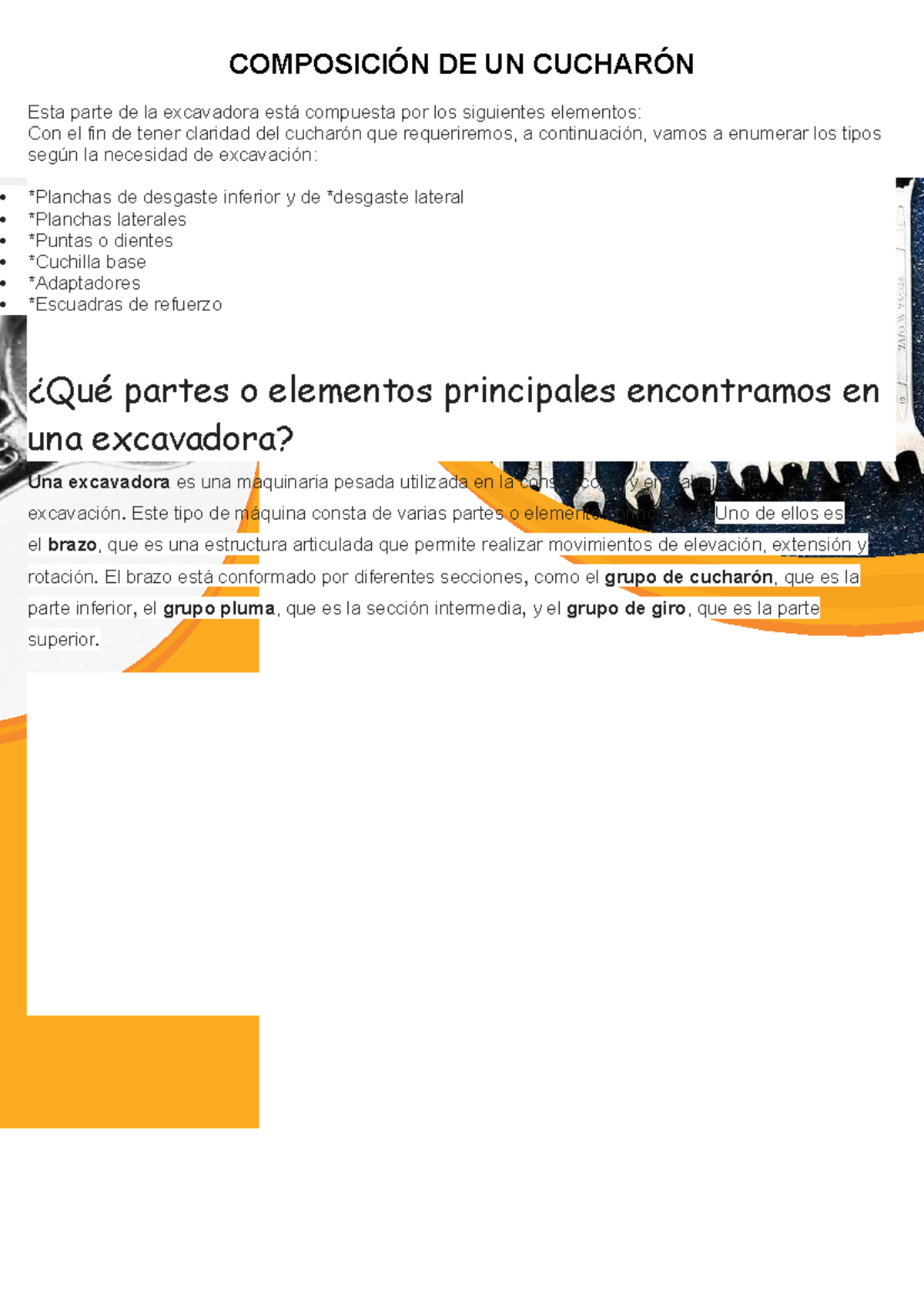 Composición DE UN Cucharón - COMPOSICIÓN DE UN CUCHARÓN Esta parte de ...