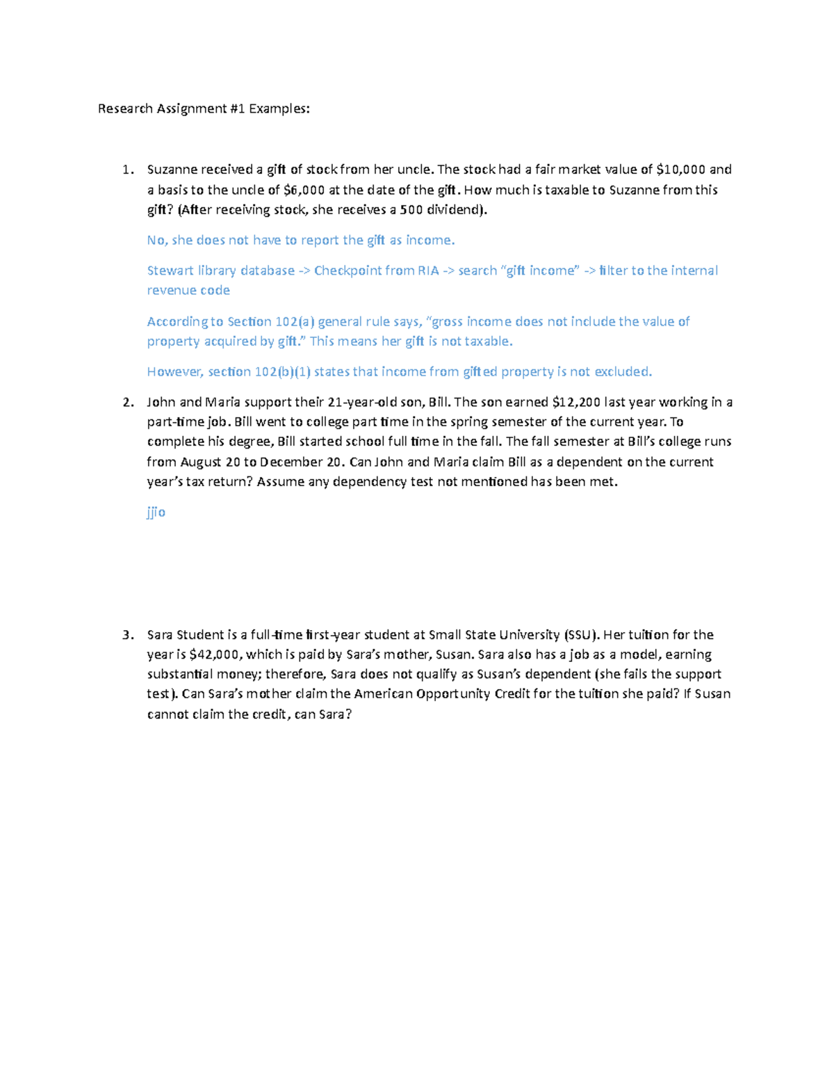 Research in-class examples - ACTG 3400 - Research Assignment #1 ...