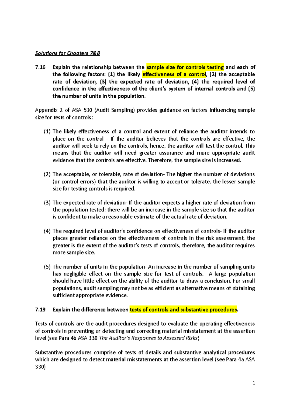 Portfolio Solutions Chp 7&8 - Solutions for Chapters 7& 7 Explain the ...