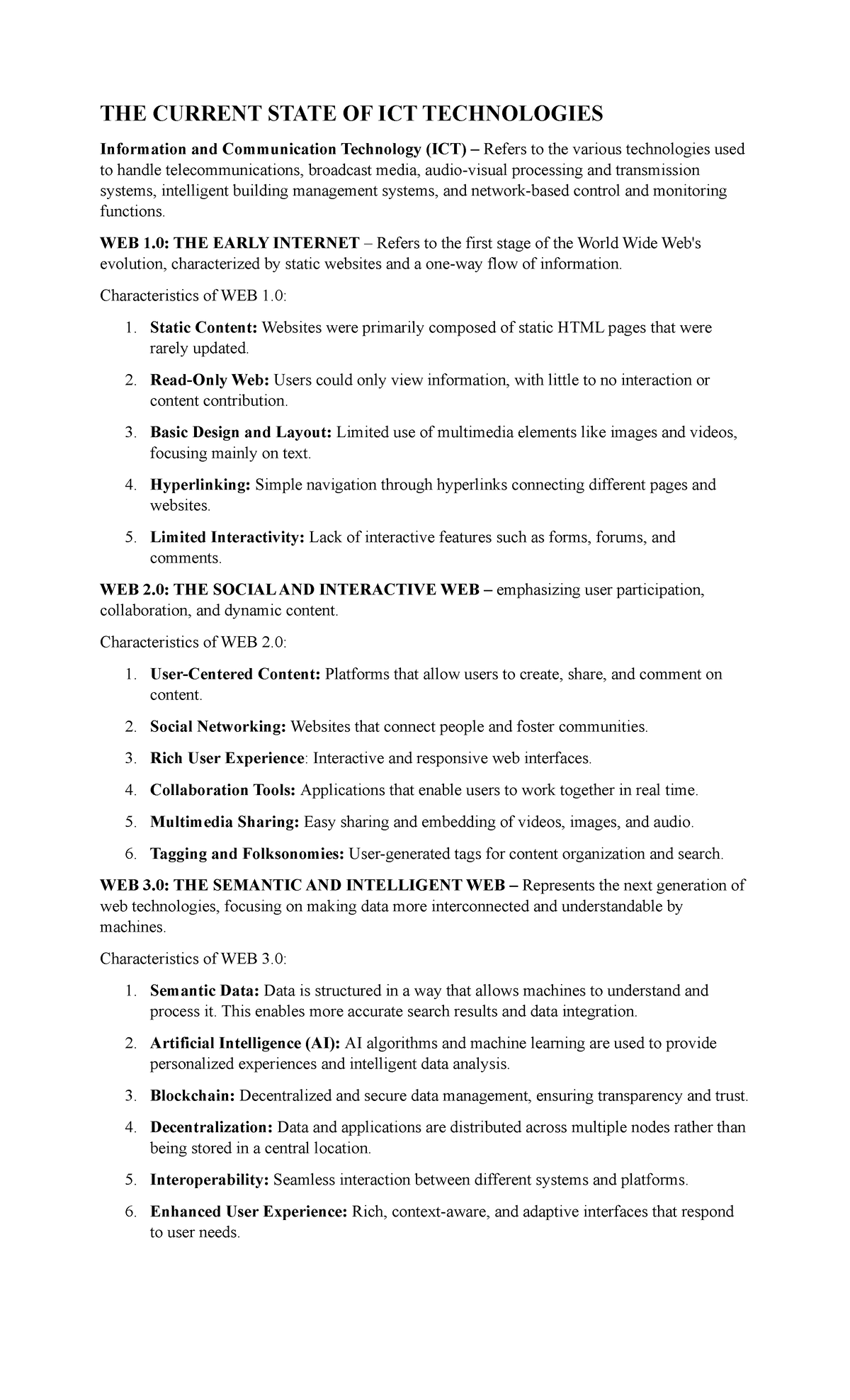 SHS- Module - GIVES YOU DEEPER UNDERSTANDING - THE CURRENT STATE OF ICT ...