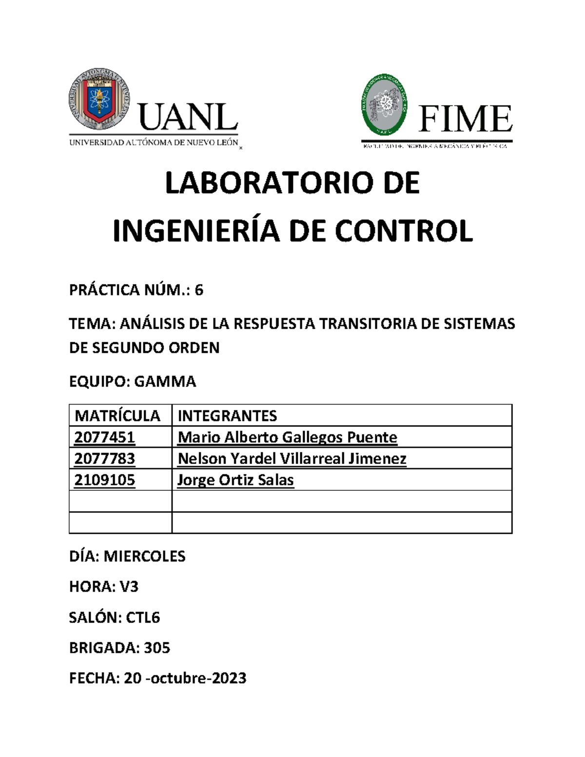 Prectica 6 Matlab - Sensores Y Actuadores Y Laboratorio - LABORATORIO DE INGENIERÍA DE CONTROL ...