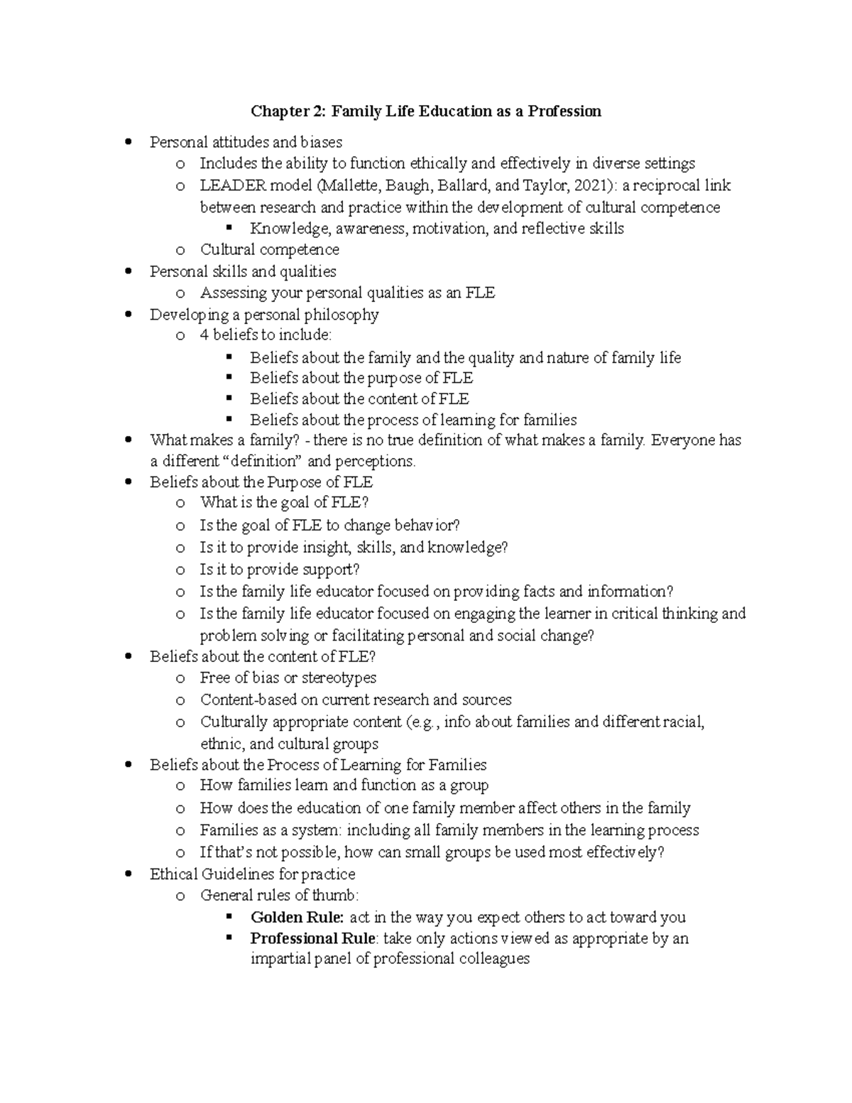 Chapter 2 - Family Life Education as a Profession-HDFS 4413 - Chapter 2 ...