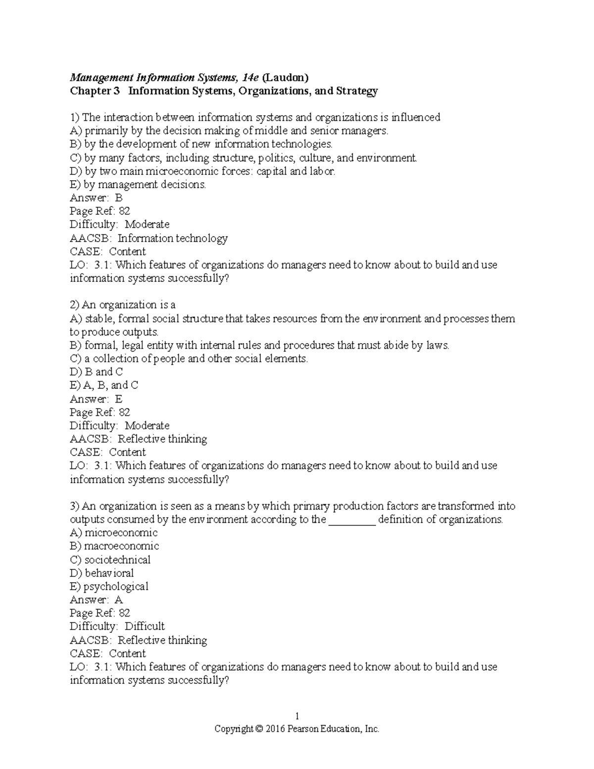 Chapter 3 - mis - Management Information Systems, 14e (Laudon) Chapter ...