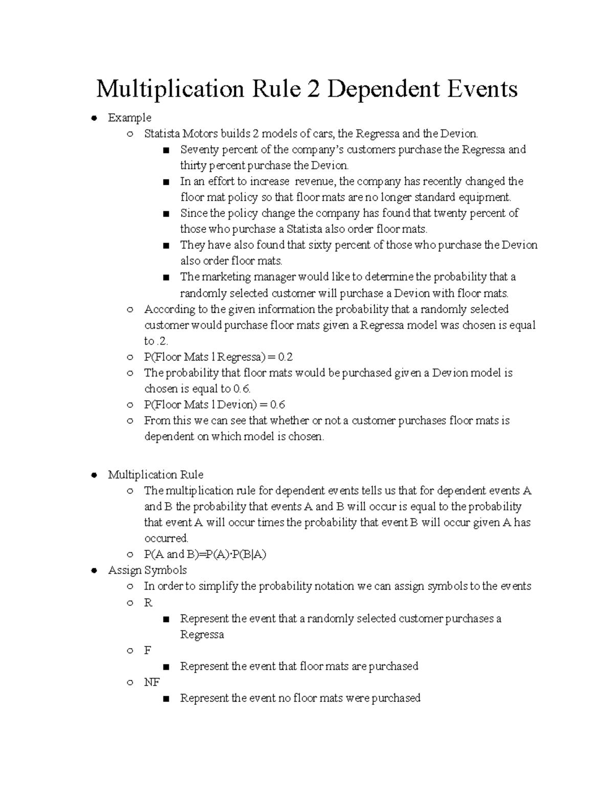 Multiplication Rule 2 Dependent Events - Multiplication Rule 2 ...