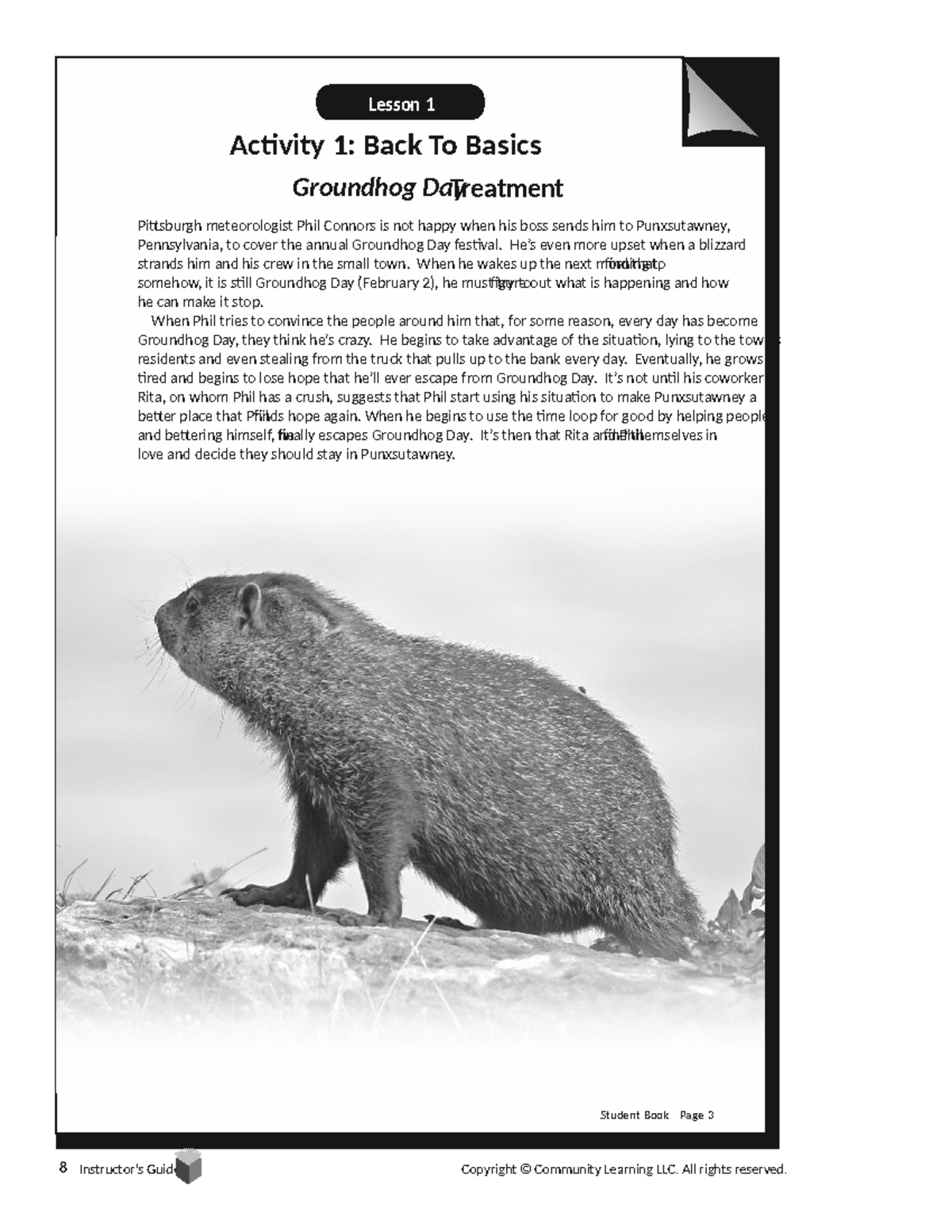 Groundhog Day 1 - bivukbg - Student Book Page 3 Lesson 1 Activity 1 ...