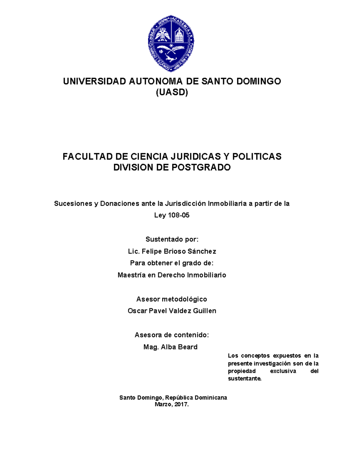 Tesis Felipe Brioso - 4 de marzo - UNIVERSIDAD AUTONOMA DE SANTO ...