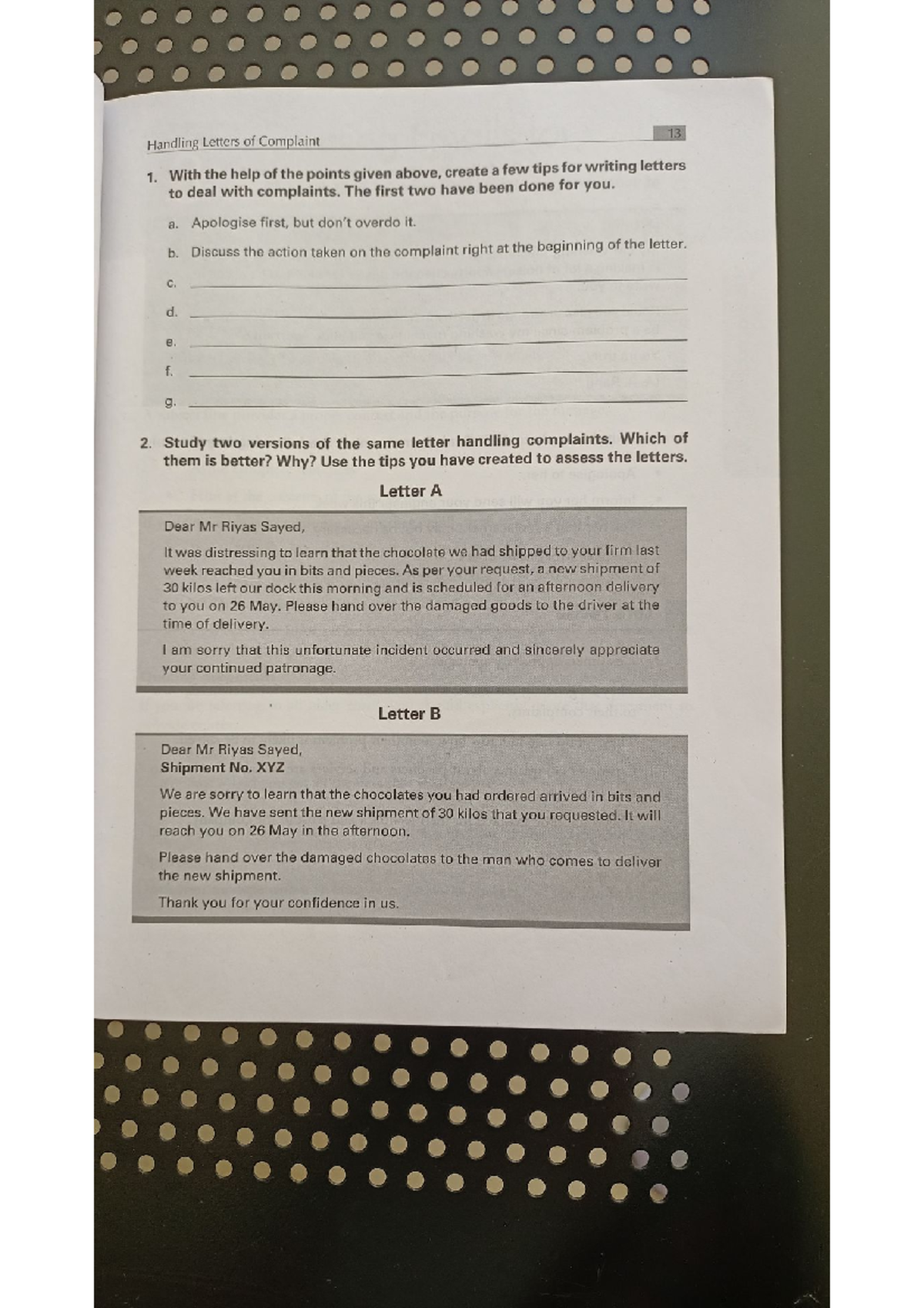 Business communication - handling letters of complaint part 2 - bcom ...