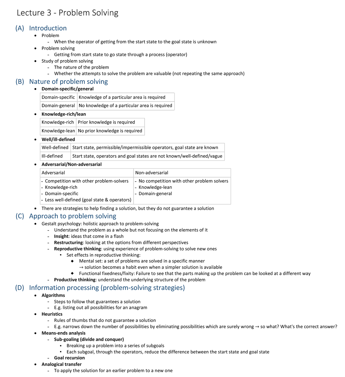 Lecture 3 - Problem Solving - listing out all possibilities for an ...