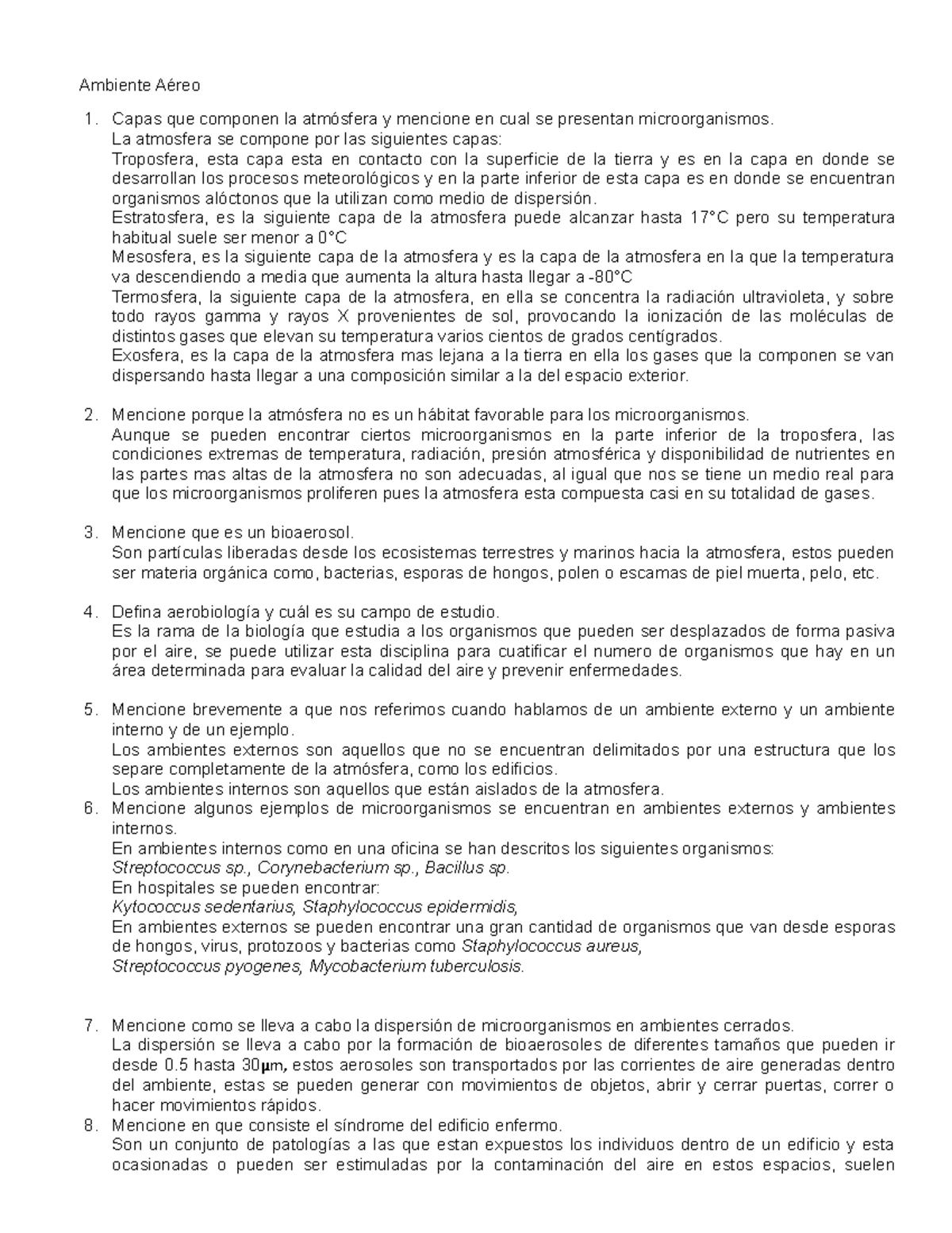 Ecologiaaire - Ambiente aereo - Ambiente Aéreo Capas que componen la ...