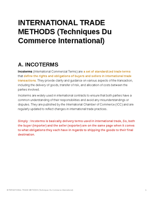 Dossier 1 Maîtriser les opérations de logistique export - import ...