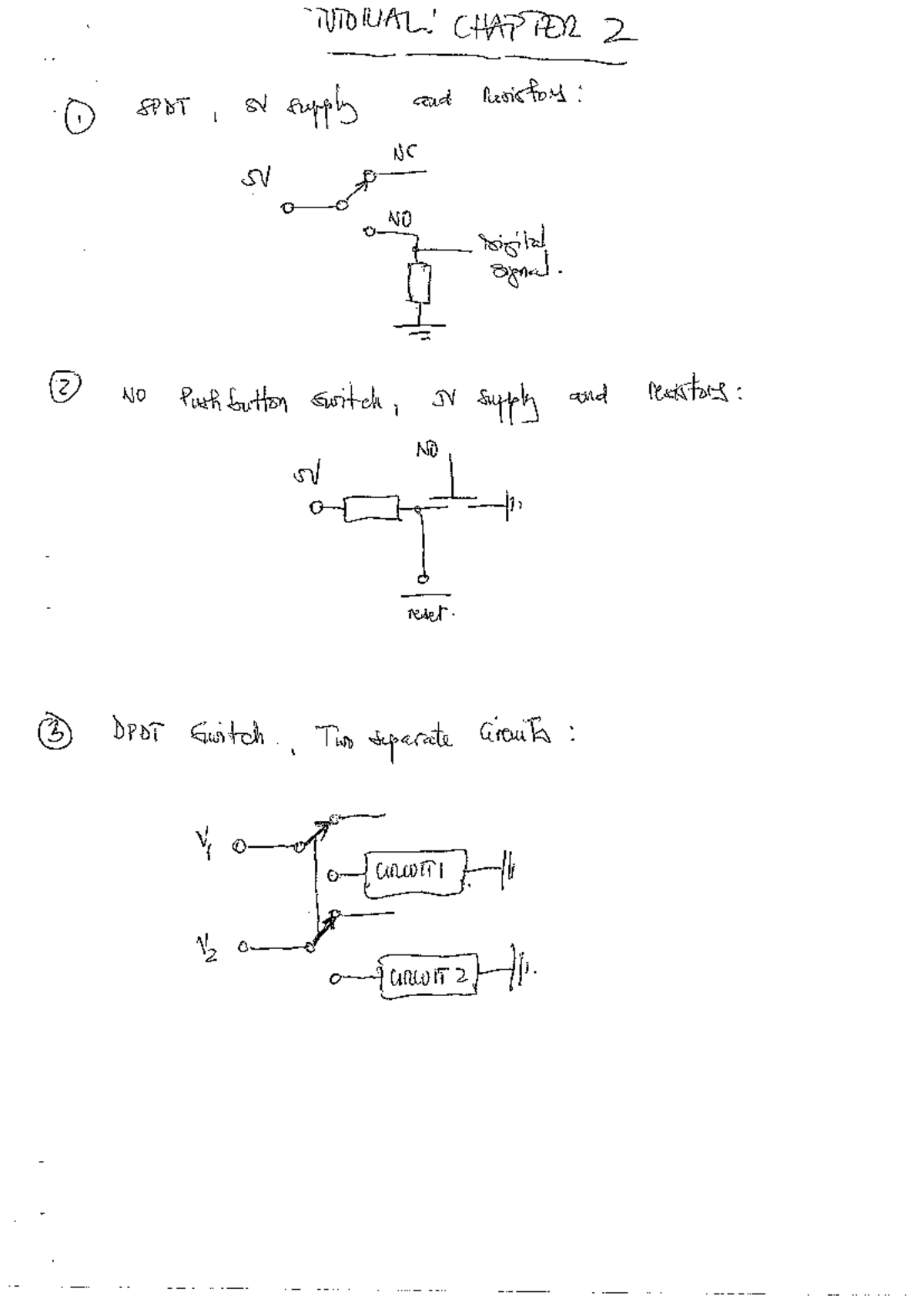 Mechatronics TUT C02 Memo - TNTORIAL: CHAPTER 2 I SPST, SV supply and ...