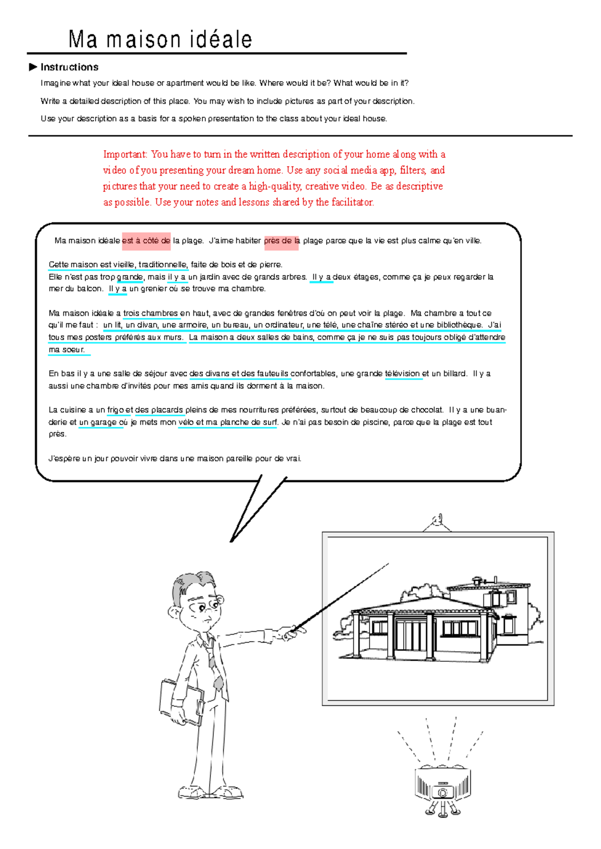 Ma Maison Ideale - assignment - 09. Ma maison idéale Instructions ...